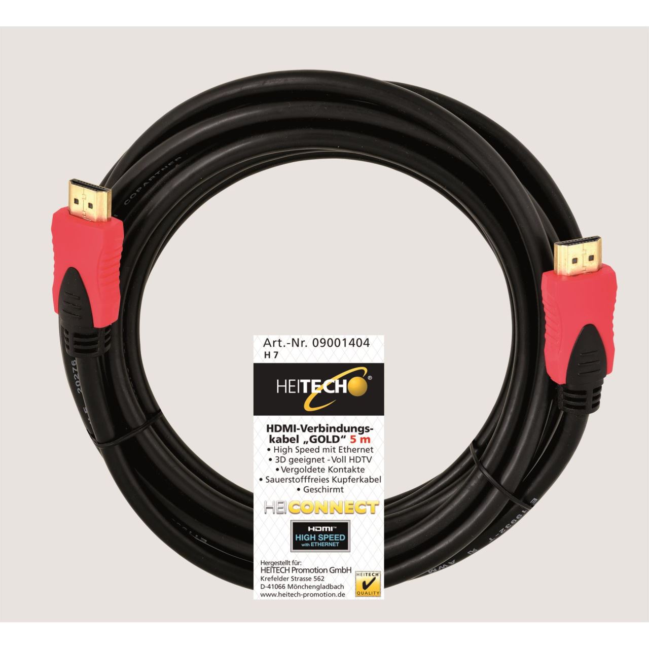 CABLU HDMI 5M GOLD 09001404 Heitech - Evora Center