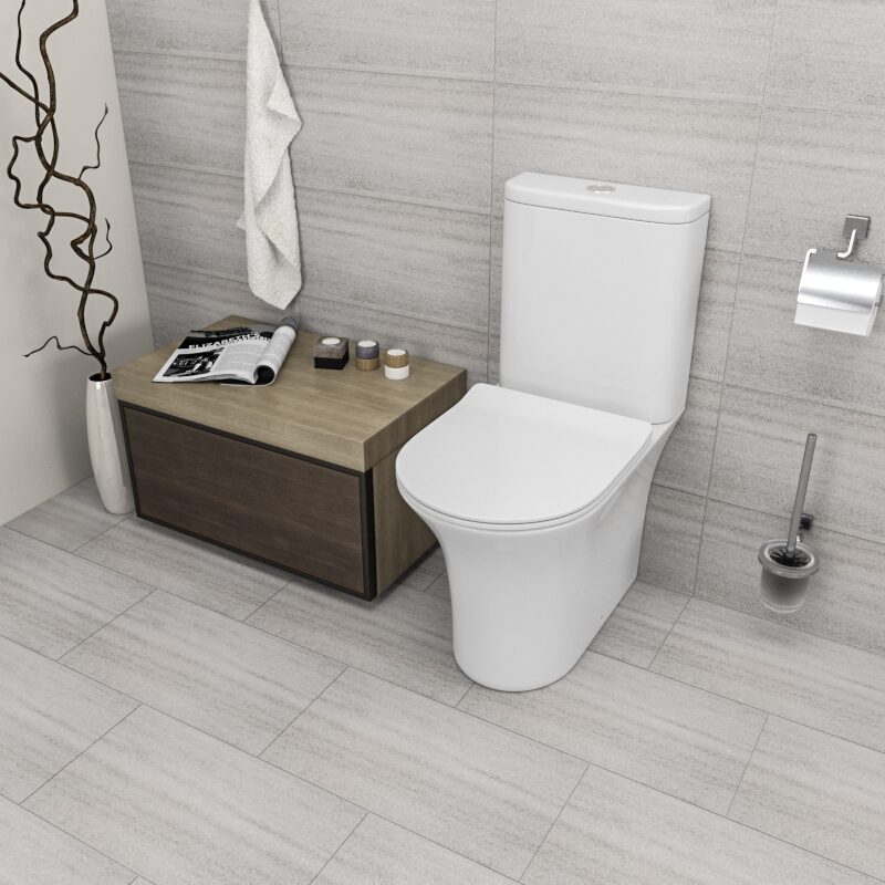 VAS WC COMPACT RIMLESS FLUSH B-2366A GLOSSY WHITE - Evora Center